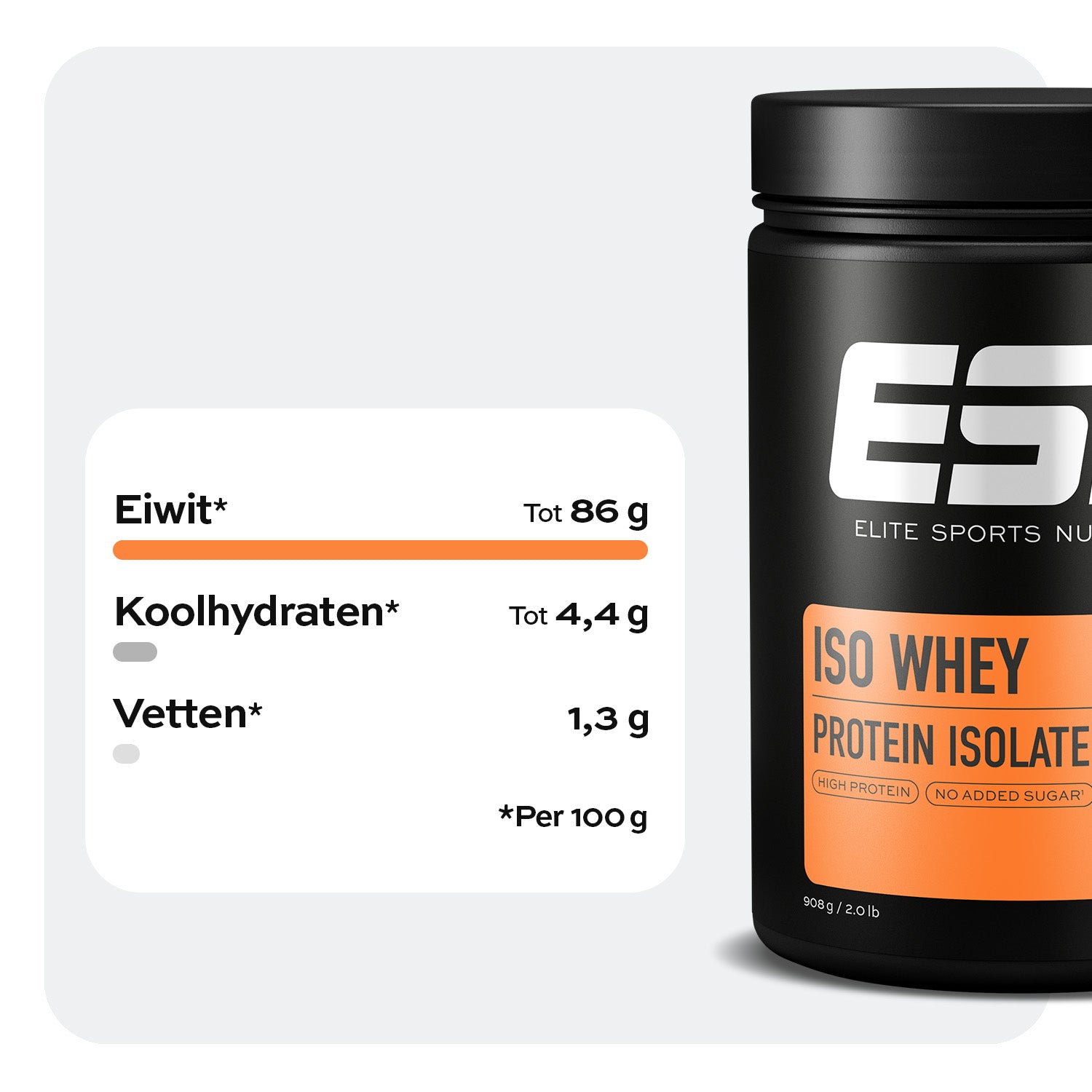 Whey Isolate van ESN | Tot 86g Eiwit per 100g Poeder